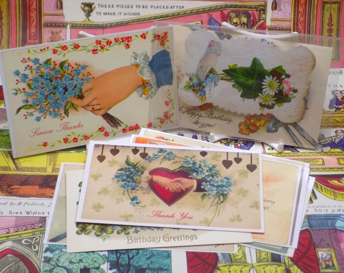 An Antique Victorian Paper Scrap and Reproduction Cards - Etsy