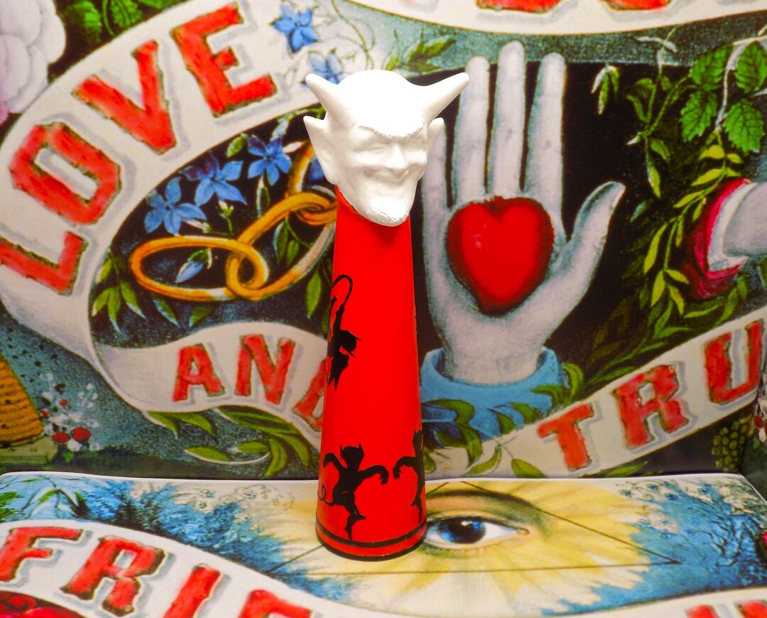 Handmade Devil Cone Decoration - Etsy UK