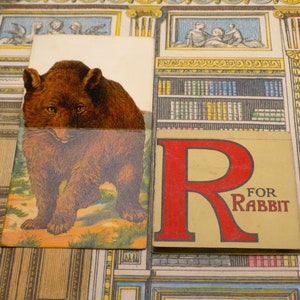 Antique Bear Alphabet Card - Etsy