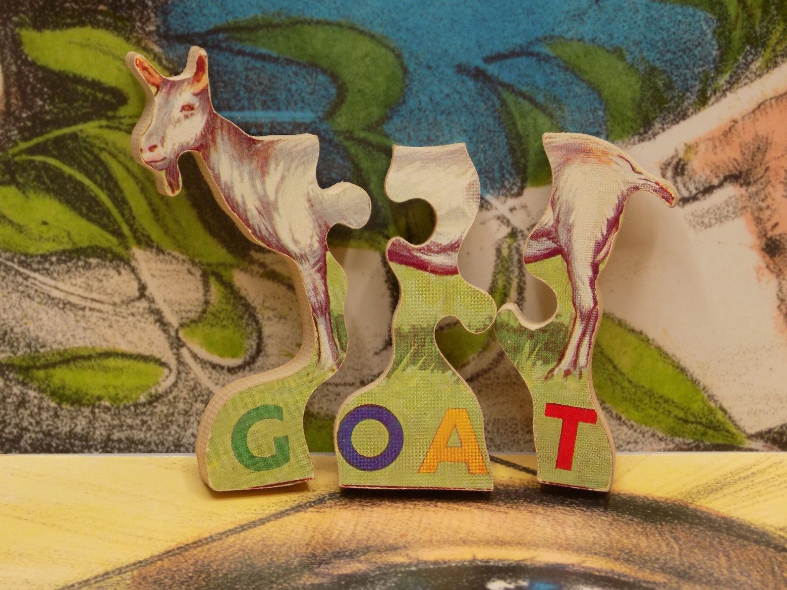 Vintage Spelling Goat Puzzle - Etsy UK