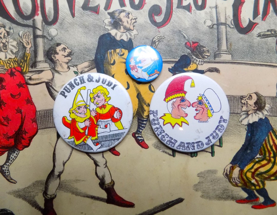 Three Punch and Judy Badges - Etsy UK