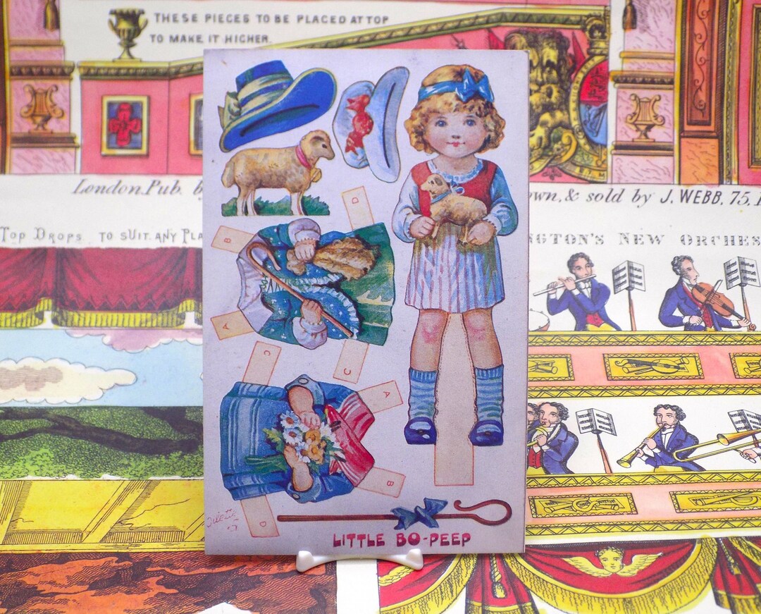 A Little Bo Peep Paper Doll Postcard - Etsy
