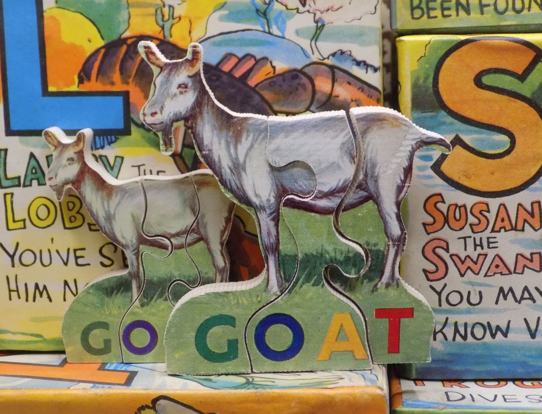 Two Vintage Goat Puzzles - Etsy UK
