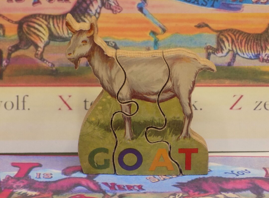 Vintage Spelling Goat Puzzle - Etsy UK