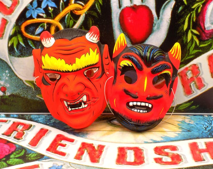 Red Devil Masks - Etsy