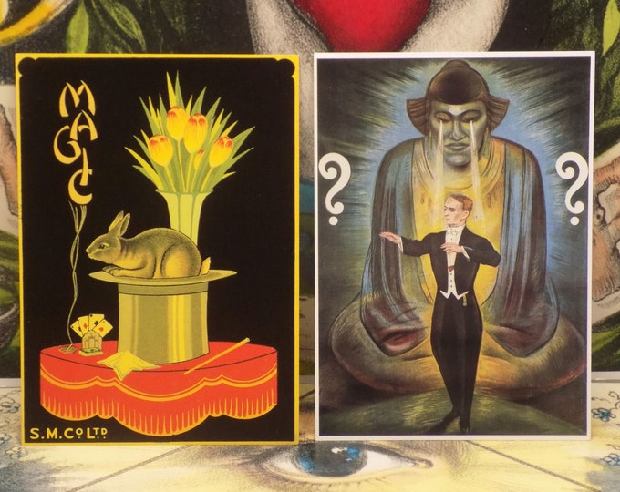 10 Magician Themed Postcards - Etsy