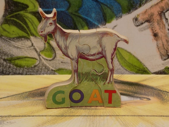 Vintage Spelling Goat Puzzle - Etsy