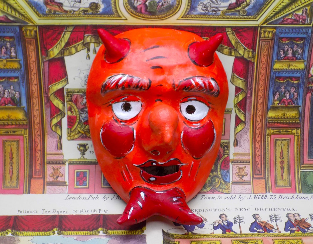 Handmade Paper Mache Devil Mask - Etsy UK