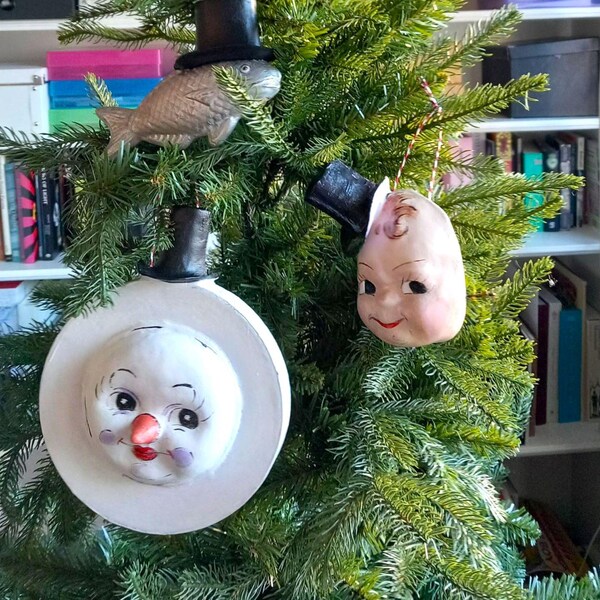 Snowman Head Tree Topper - Etsy