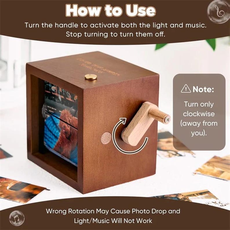 Personalized Photo Flipbook Animation Box, Custom Wooden Photo Book ...