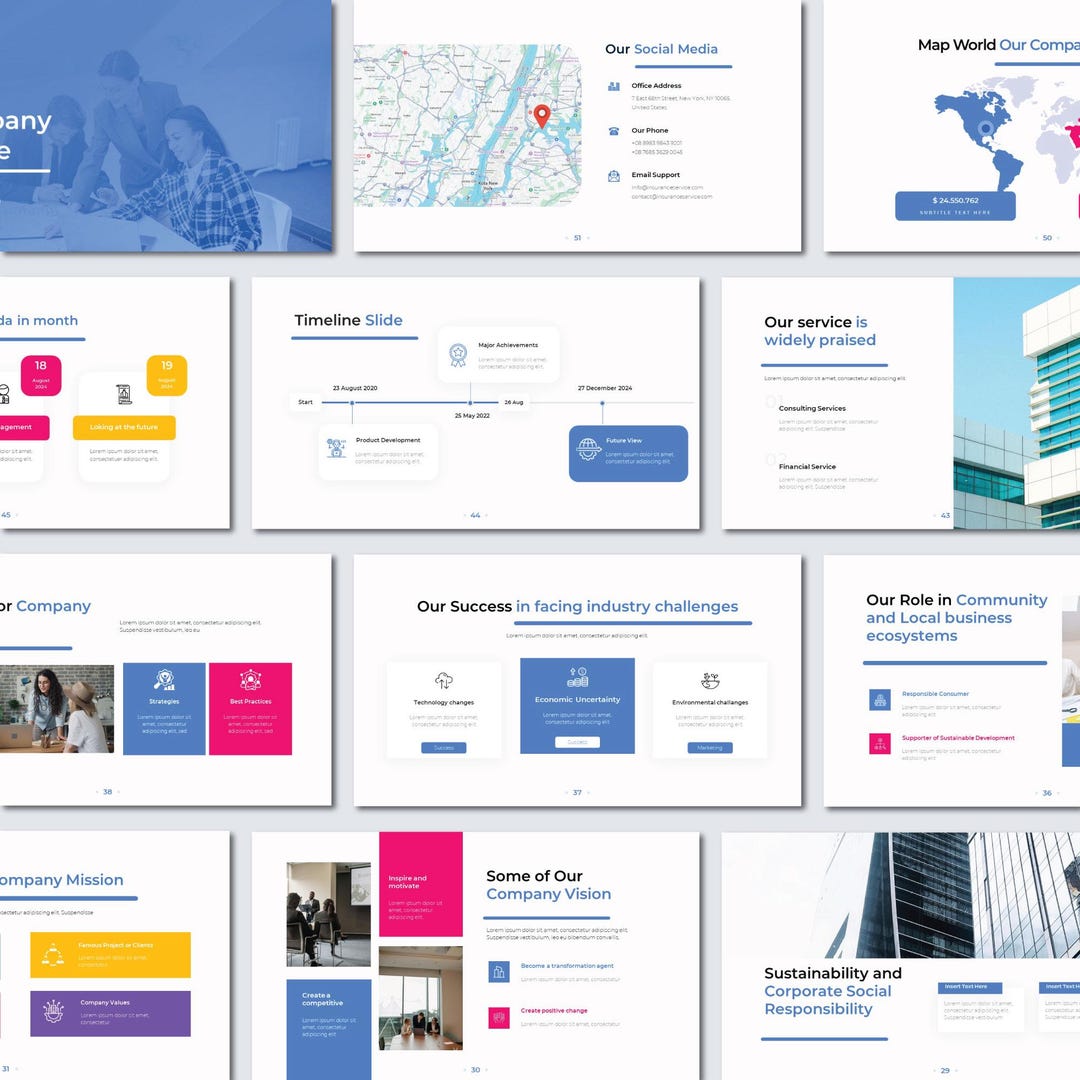 50+ Slide Company Profile Powerpoint Template - Creative Business ...
