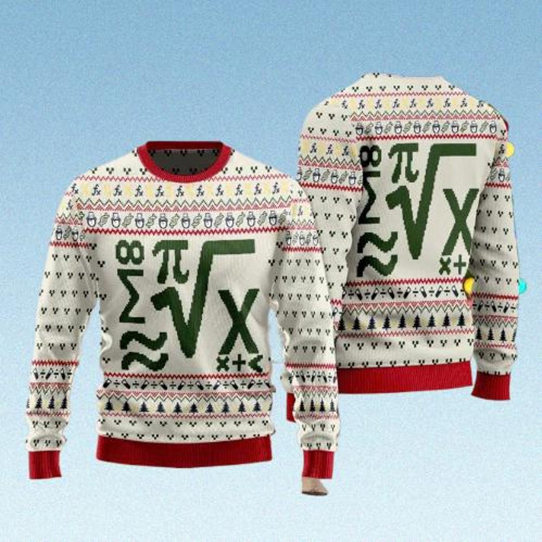 Funny Math Equation Ugly Christmas Sweater, Geek Holiday Xmas Jumper ...