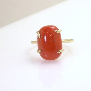 Orange Coral Ring | Etsy