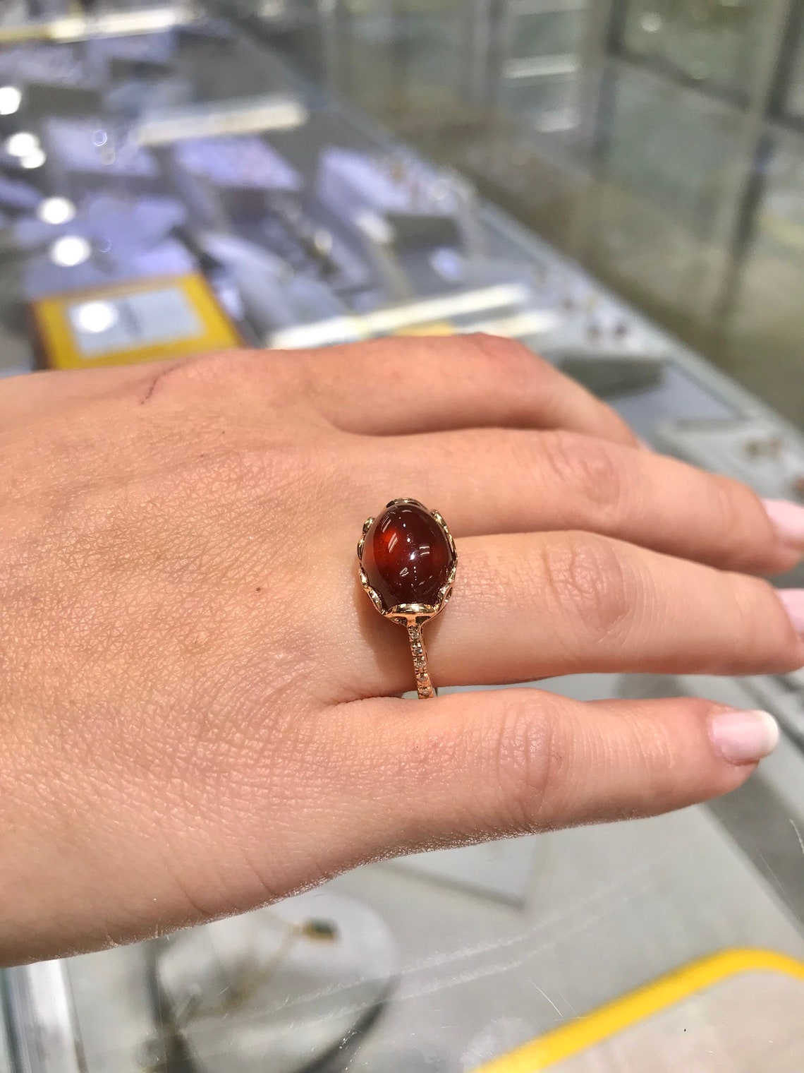 Orange Garnet Ring - Etsy