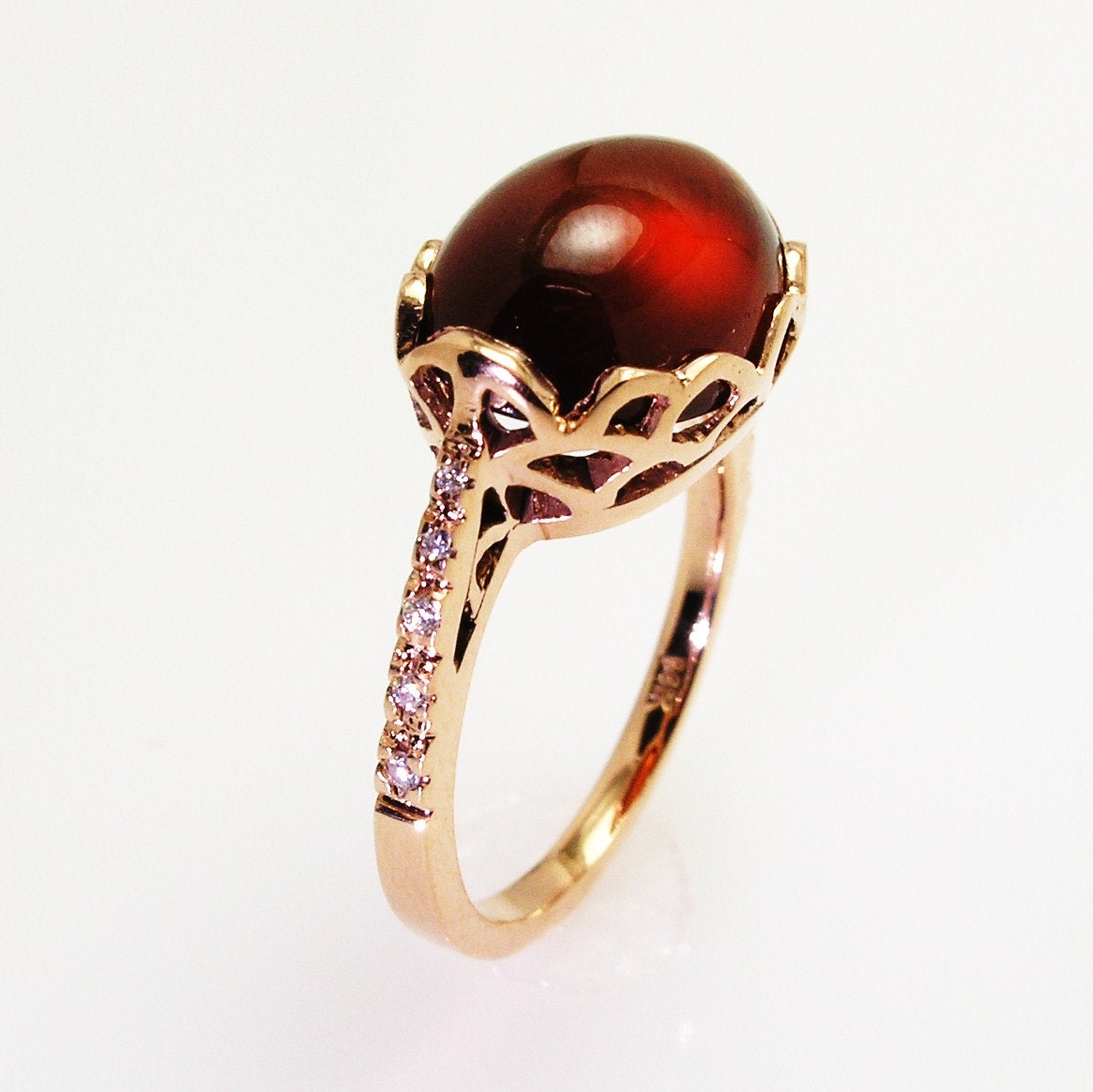 Orange Garnet Ring - Etsy