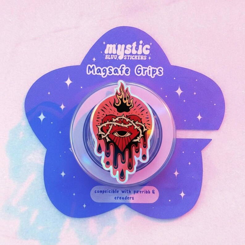 Fire Eye Dripping Blood Magnetic Phone Grip, Gothic Magsafe Popsocket ...