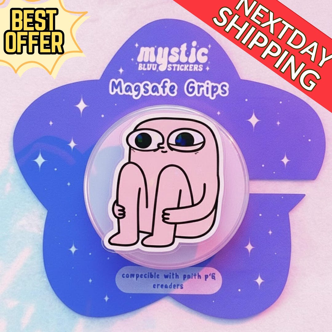Sad Cartoon Magnetic Phone Grip, Funny Magsafe Phone Stand for ...