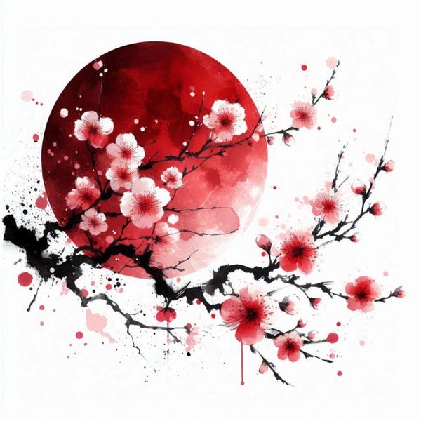 Sakura Moon Png - Etsy UK
