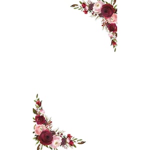 18 Burgundy Floral PNG | Blush Rose Clipart for Sublimation & Wall Art ...