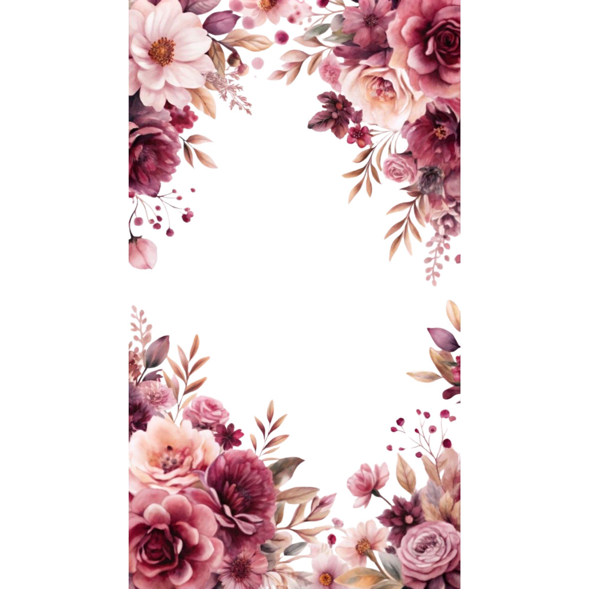 18 Burgundy Floral PNG | Blush Rose Clipart for Sublimation & Wall Art ...
