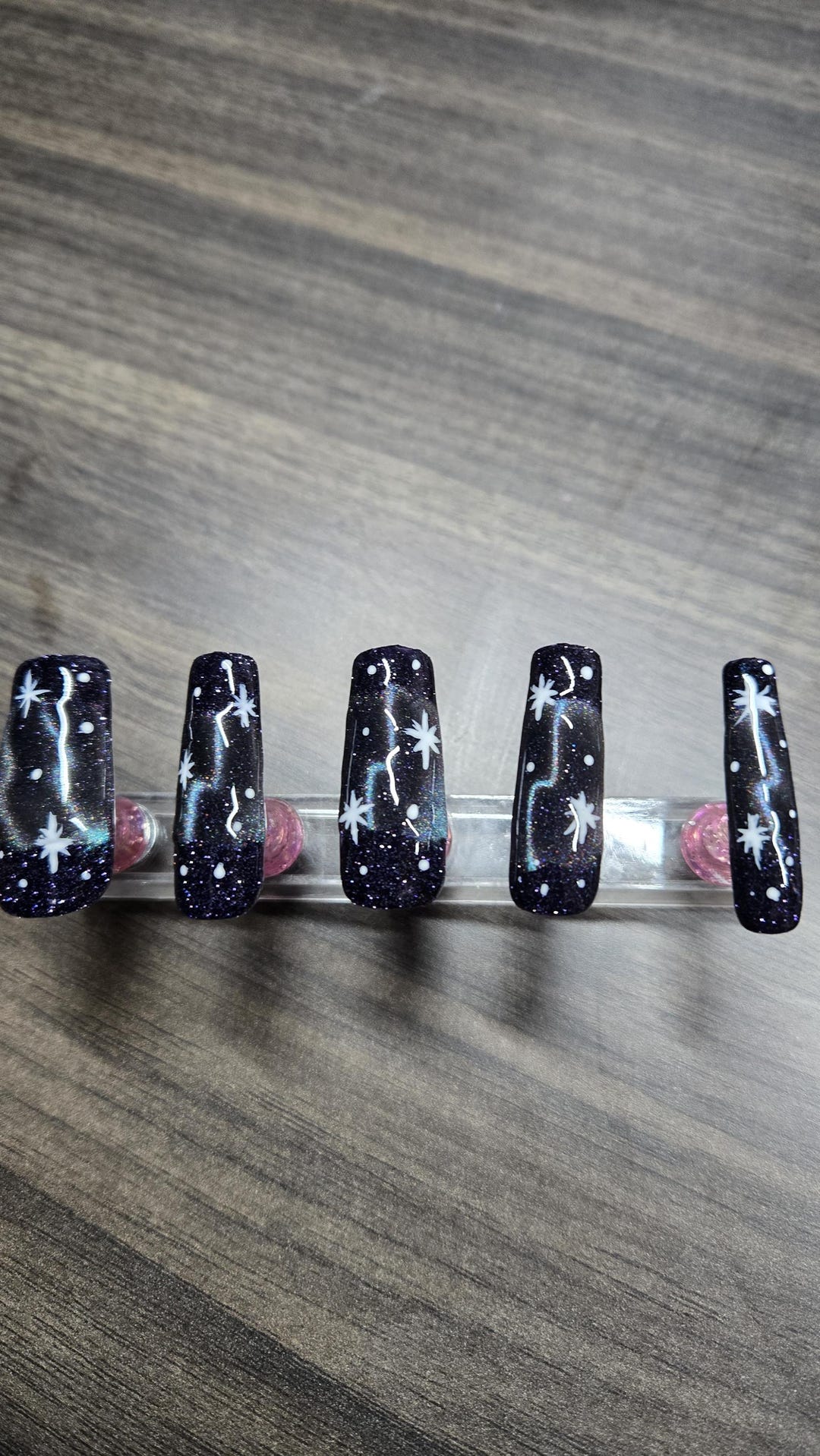 Lightning Strikes at Night, You Choose Your Style and Length Gel Nail ...
