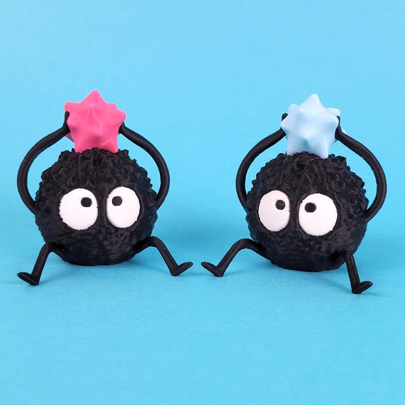 Susuwatari | Sitting Soot Sprite | 3D Printed Figure | Desk Buddy - Etsy
