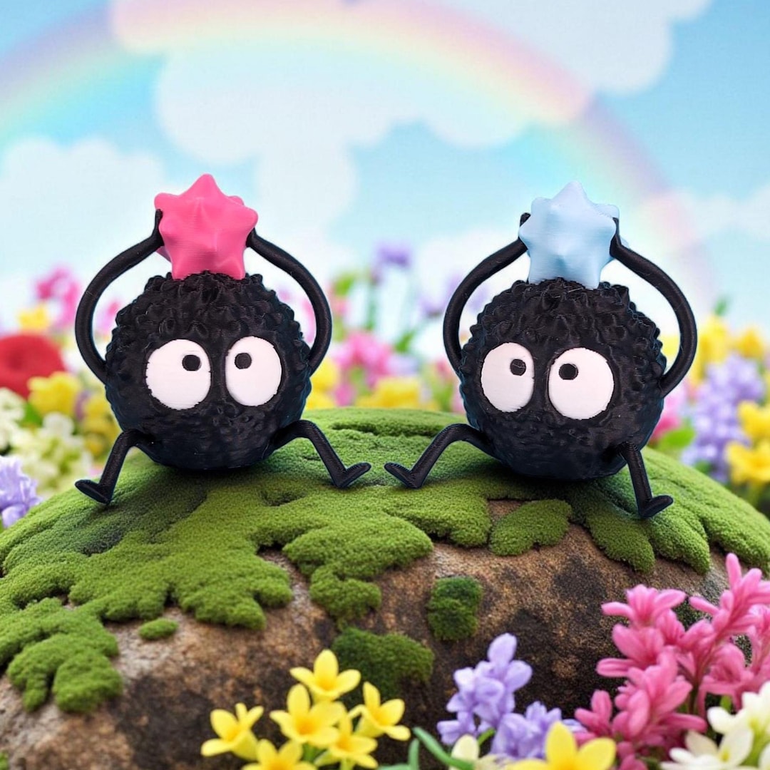 Susuwatari | Sitting Soot Sprite | 3D Printed Figure | Desk Buddy - Etsy