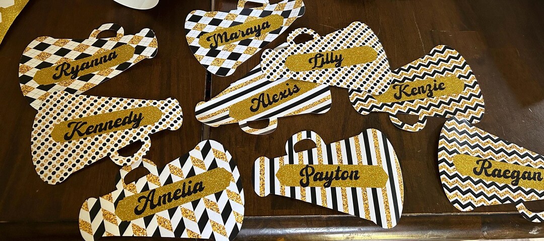 Made to Order Personalized Cheer Megaphone Name Tags - Etsy