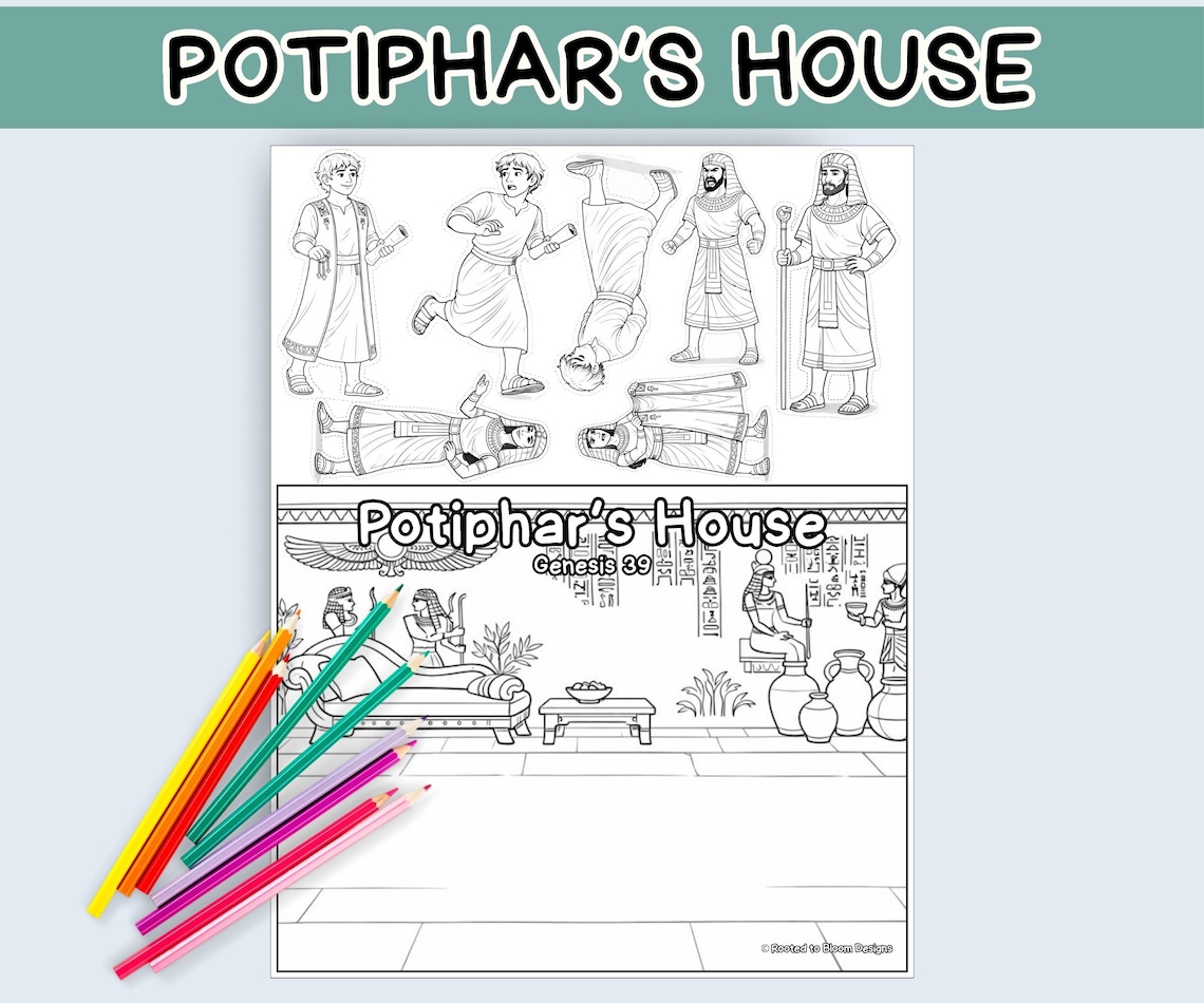 Joseph in Potiphar's House - Bible Coloring Page and Craft - Genesis 39 ...