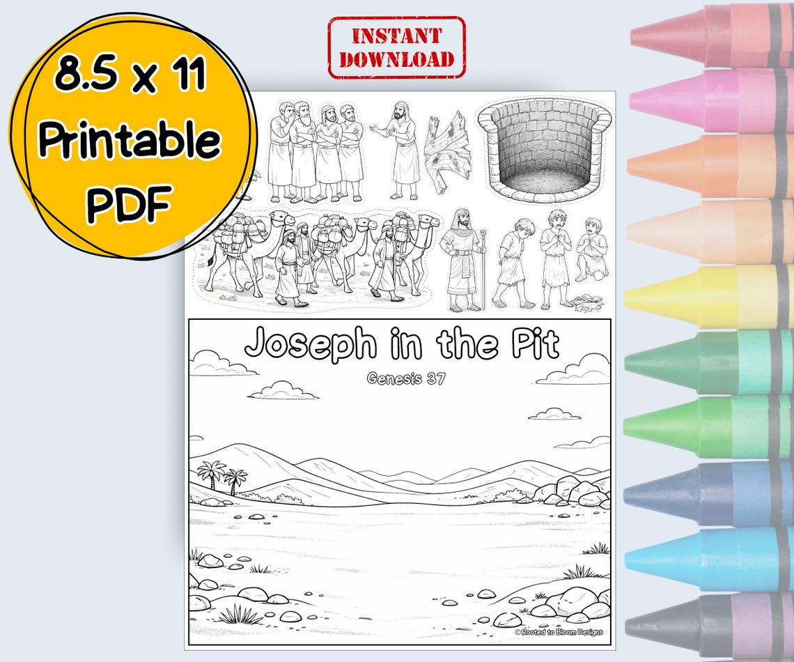 Joseph Sold by His Brothers - Bible Coloring Page and Craft - Genesis ...