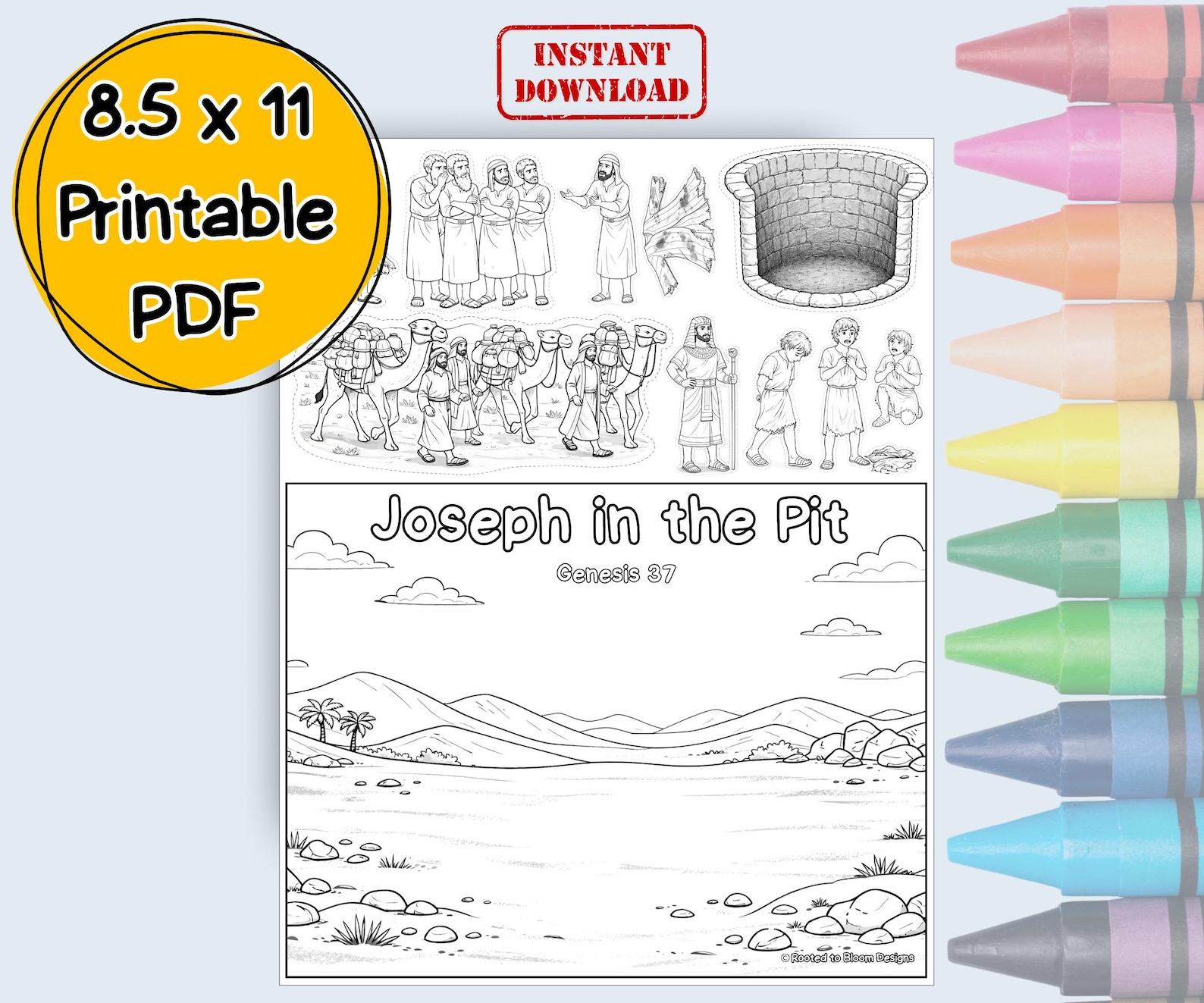 Joseph Sold by His Brothers - Bible Coloring Page and Craft - Genesis ...