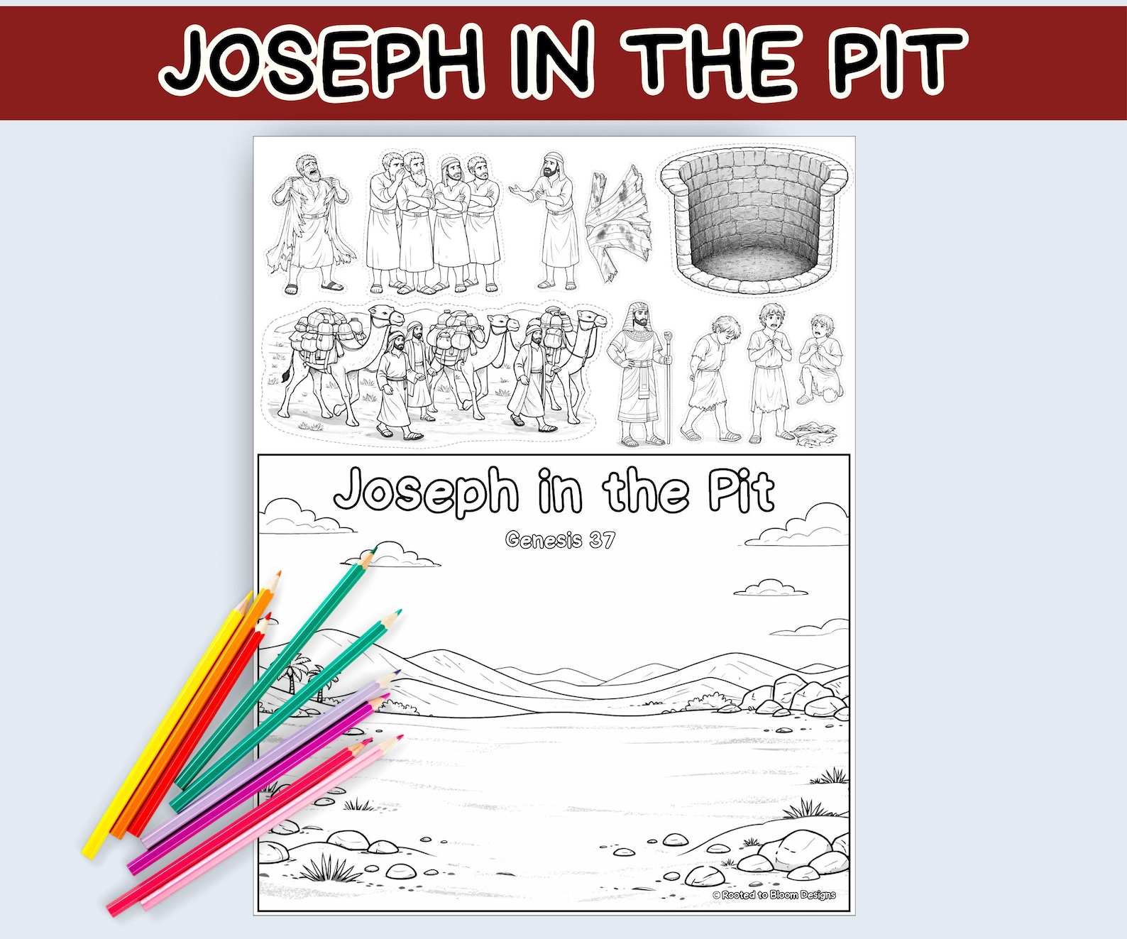 Joseph Sold by His Brothers - Bible Coloring Page and Craft - Genesis ...
