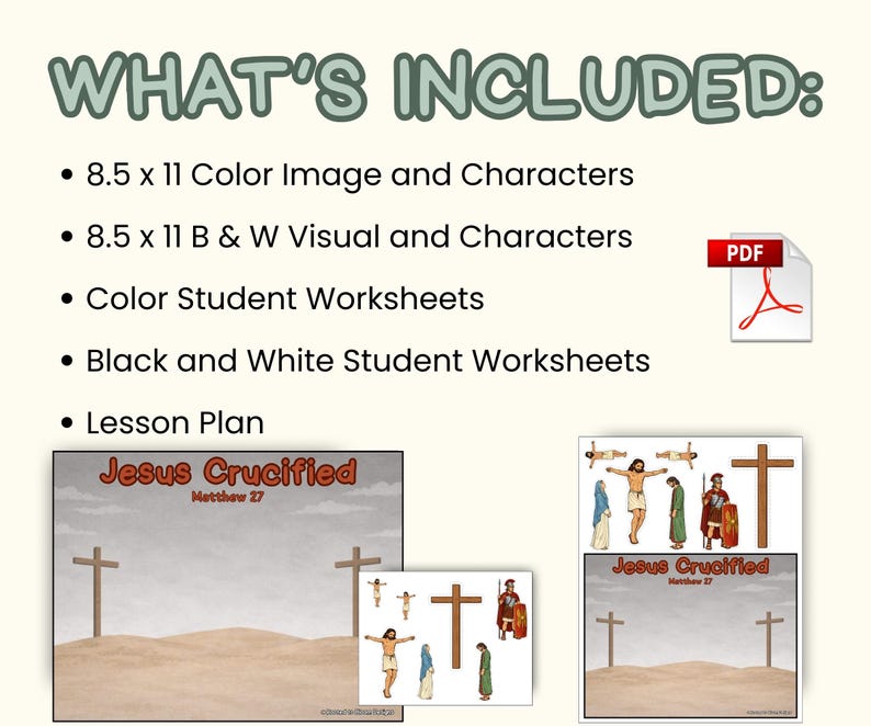 Jesus Crucified on Golgotha - Bible Story Visuals, Worksheets, and ...