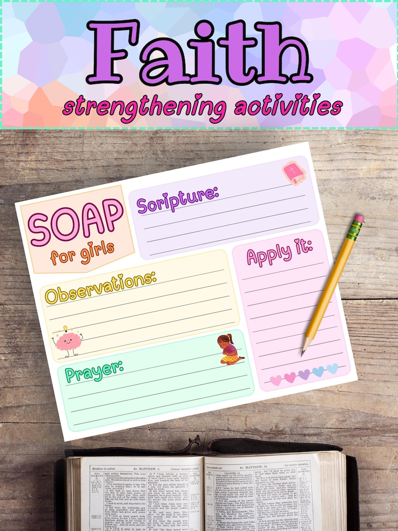 SOAP Bible Study Printables for Girls: Journal Pages & FREE Bookmarks ...