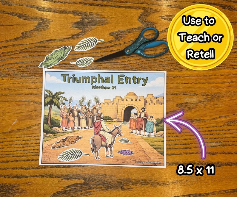Triumphal Entry of King Jesus - Bible Story Visuals, Worksheets, and ...