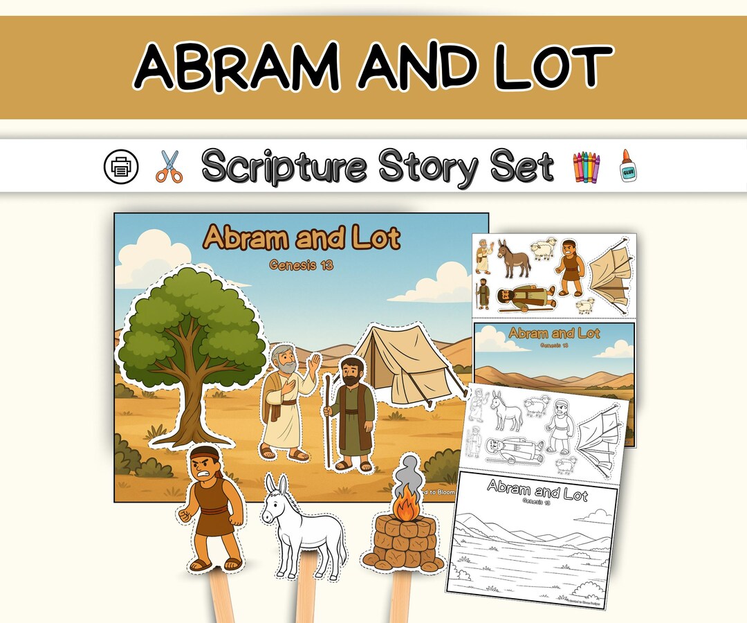 Abram and Lot- Choosing Sodom: Bible Story Visuals, Worksheets, and ...
