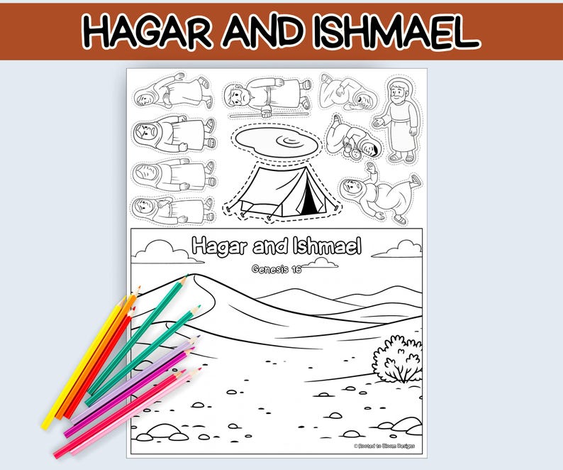 Hagar and Ishmael- Bible Coloring Page and Craft - Genesis 16 Printable ...