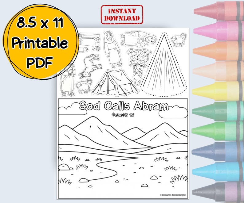 God Calls Abram - Bible Coloring Page and Craft - Genesis 12 Printable ...