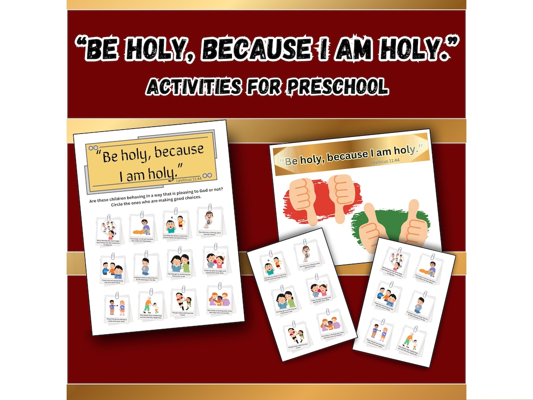 Being Holy- Activities for Preschoolers- Leviticus for Kids - Etsy