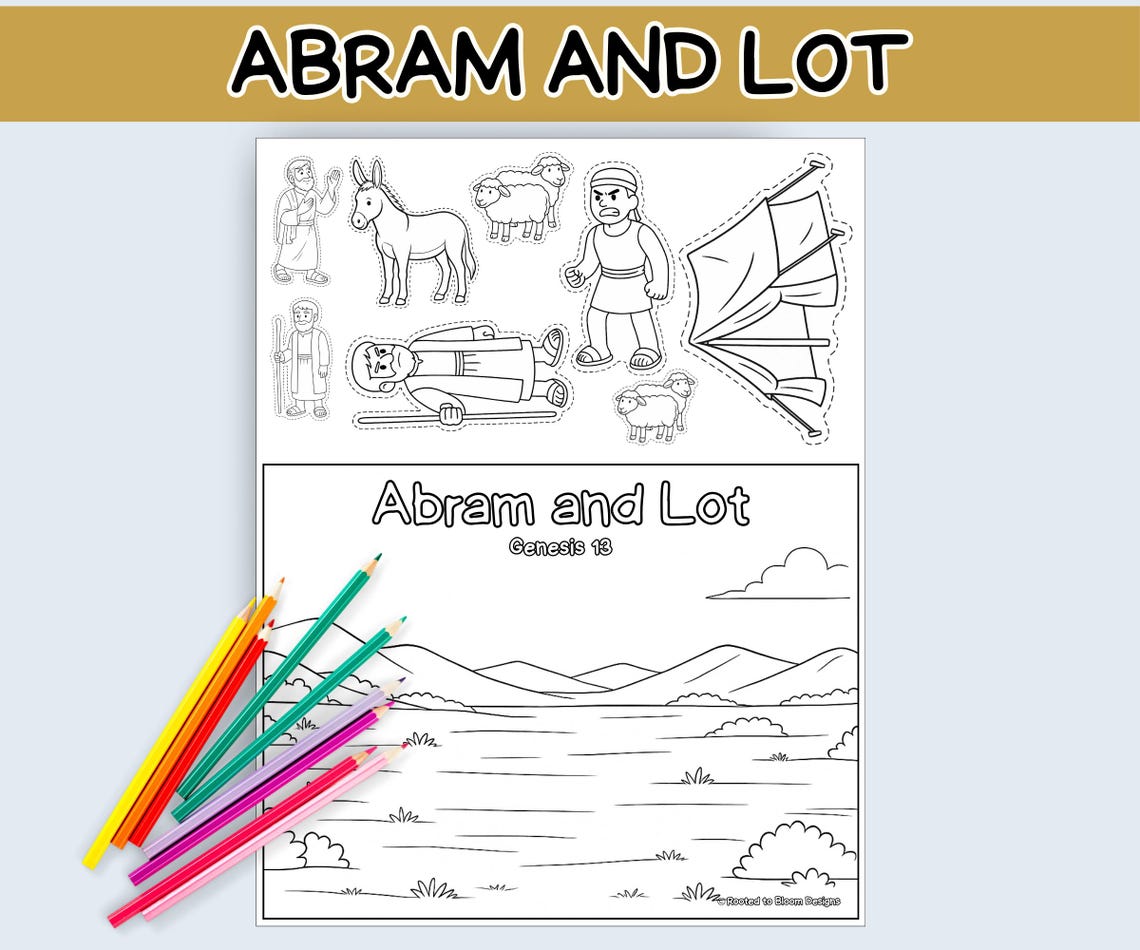 Abram and Lot- Bible Coloring Page and Craft - Genesis 13 Printable - Etsy