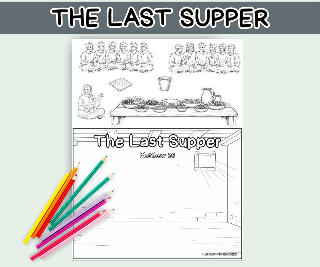 Jesus' Last Supper - Bible Coloring Page and Craft - Matthew 26 ...