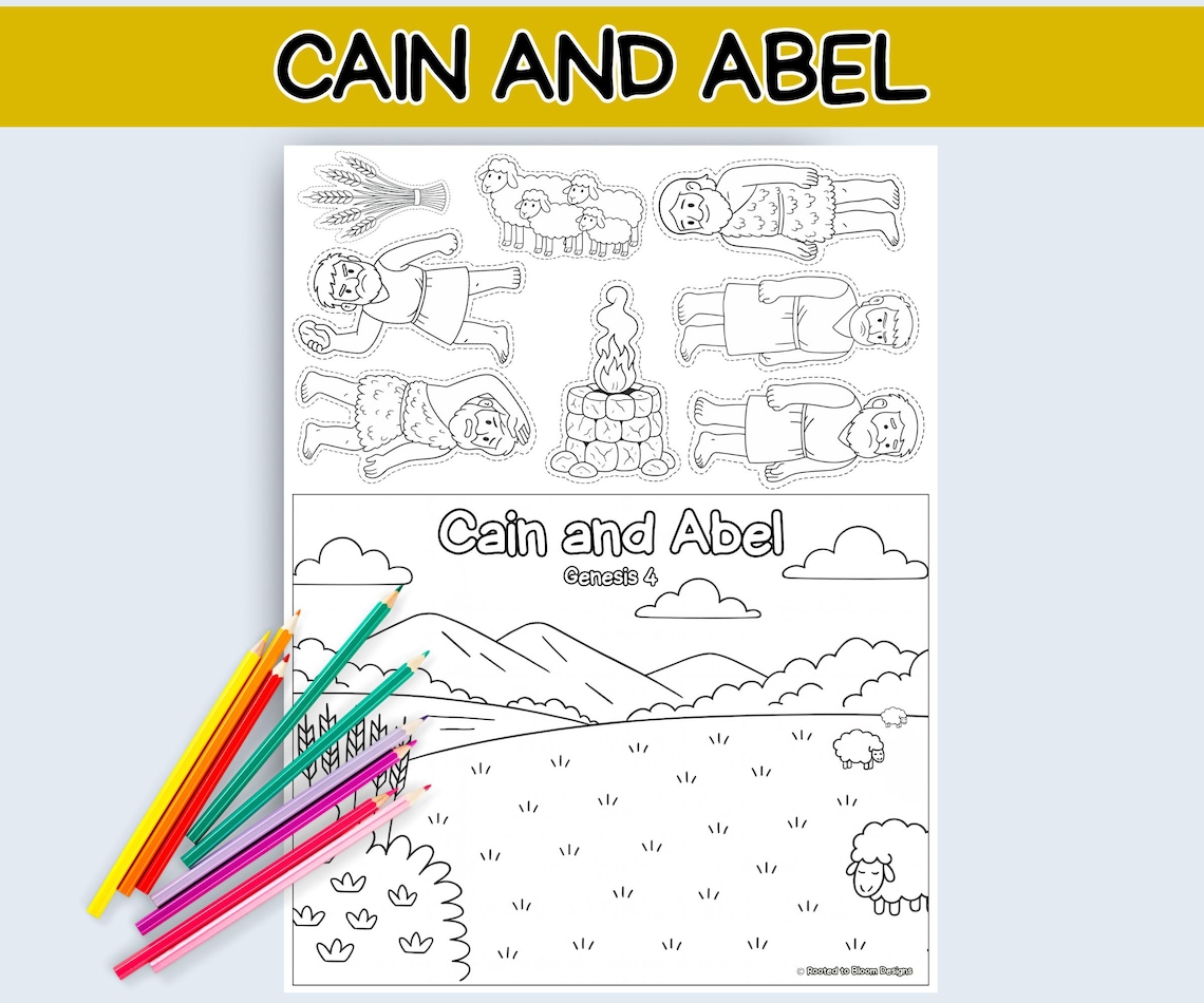 Cain and Abel - Bible Coloring Page and Craft - Genesis 4 Printable - Etsy
