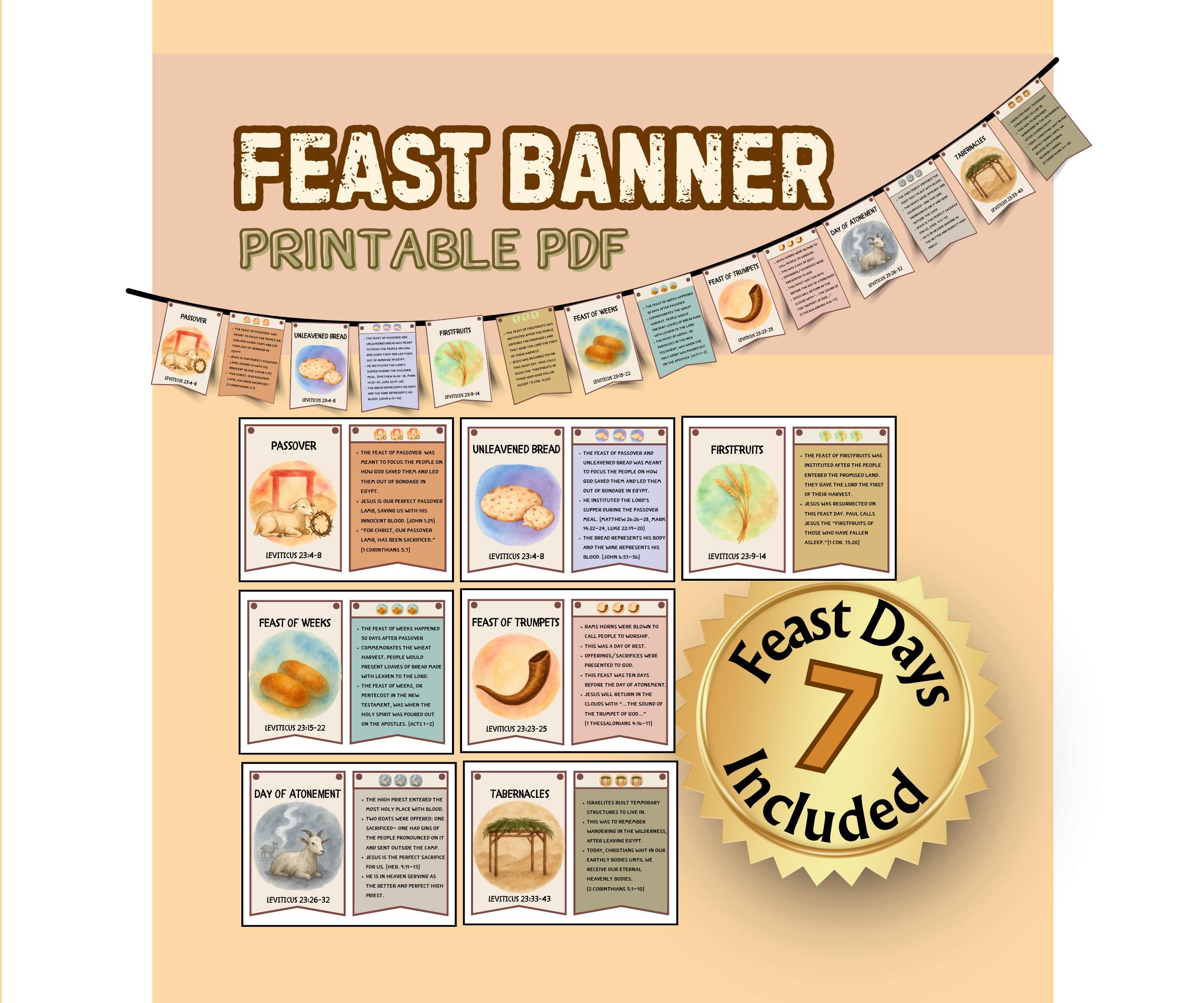 Feast Day Banner for Bible Class Decorations-levitical Feast Days - Etsy
