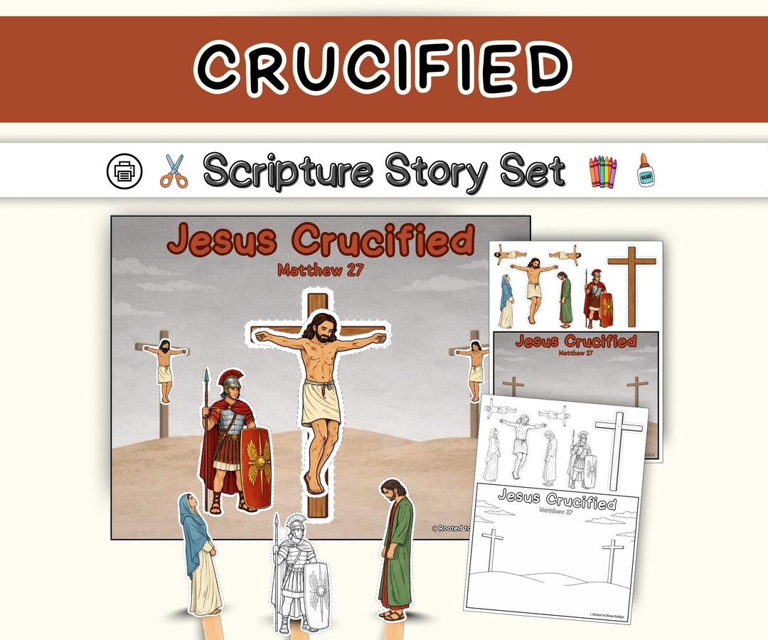 Jesus Crucified on Golgotha - Bible Story Visuals, Worksheets, and ...