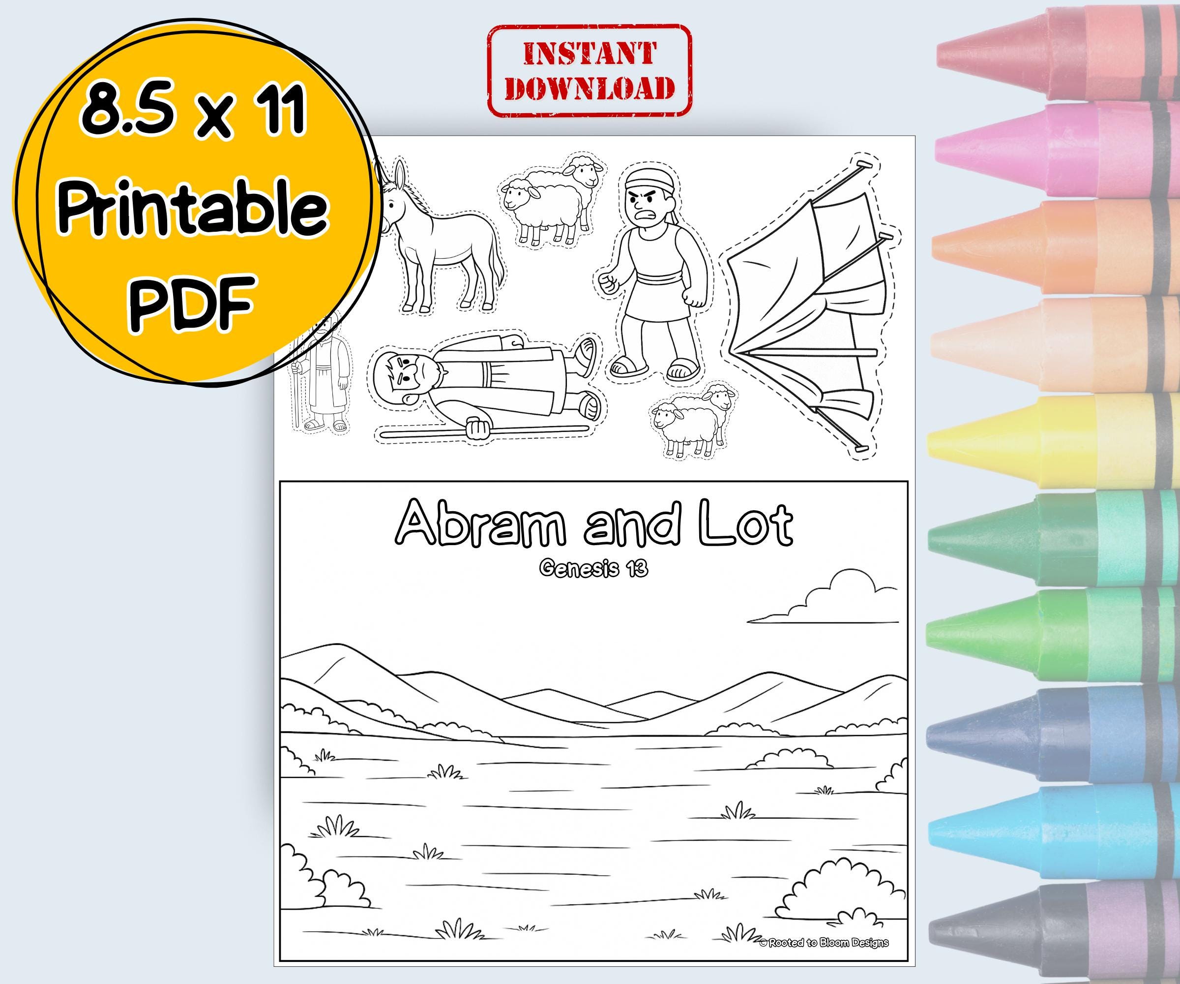 Abram and Lot- Bible Coloring Page and Craft - Genesis 13 Printable - Etsy