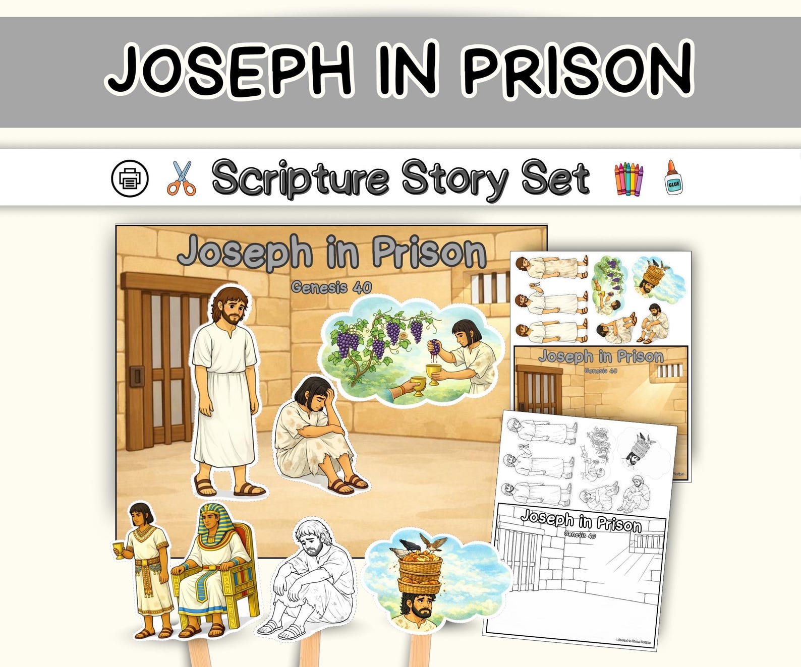 Joseph in Prison - Bible Story Visuals, Worksheets, and Crafts for ...
