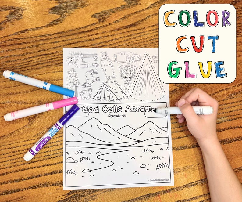 God Calls Abram - Bible Coloring Page and Craft - Genesis 12 Printable ...