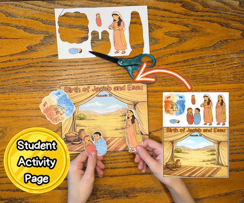 Jacob and Esau- Bible Story Visuals, Worksheets, and Crafts for Genesis ...