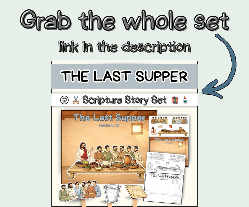 Jesus' Last Supper - Bible Coloring Page and Craft - Matthew 26 ...