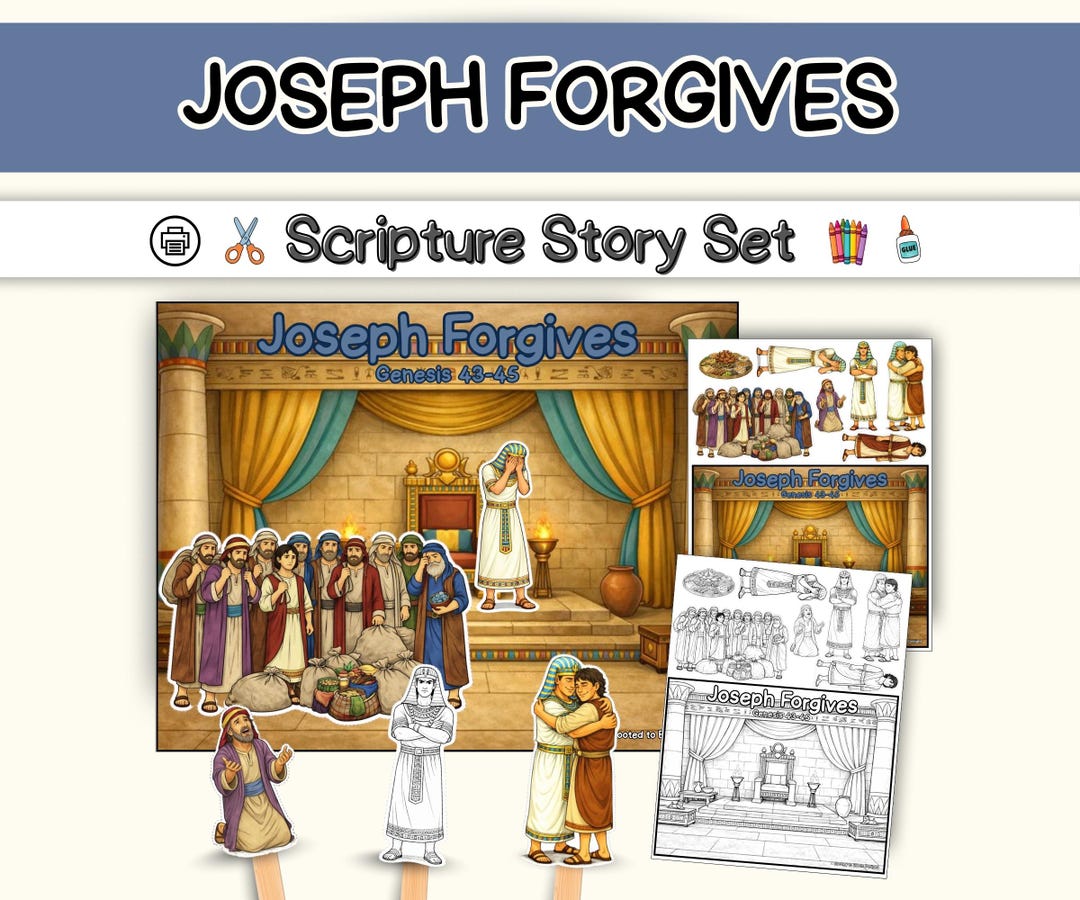 Joseph Forgives His Brothers - Bible Story Visuals, Worksheets, and ...